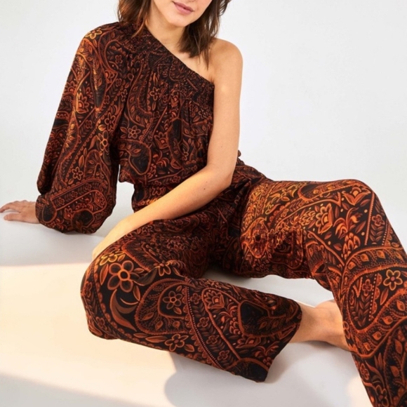 FARM Rio | Pants & Jumpsuits | Farm Rio Camouflage Snake One Shoulder ...